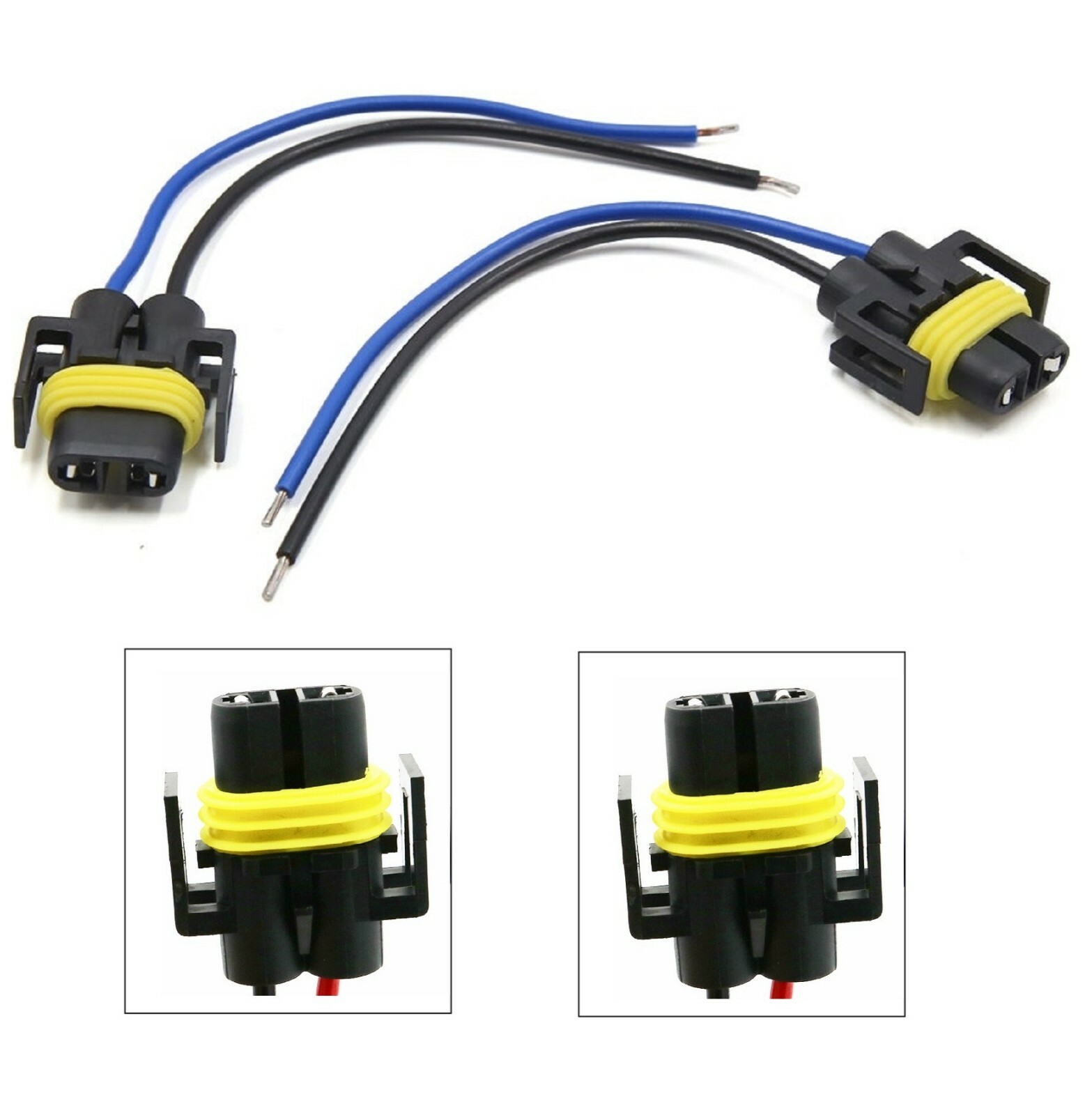 Wire Pigtail Female S H8 Fog Light Two Harness Bulb Socket Connector ...