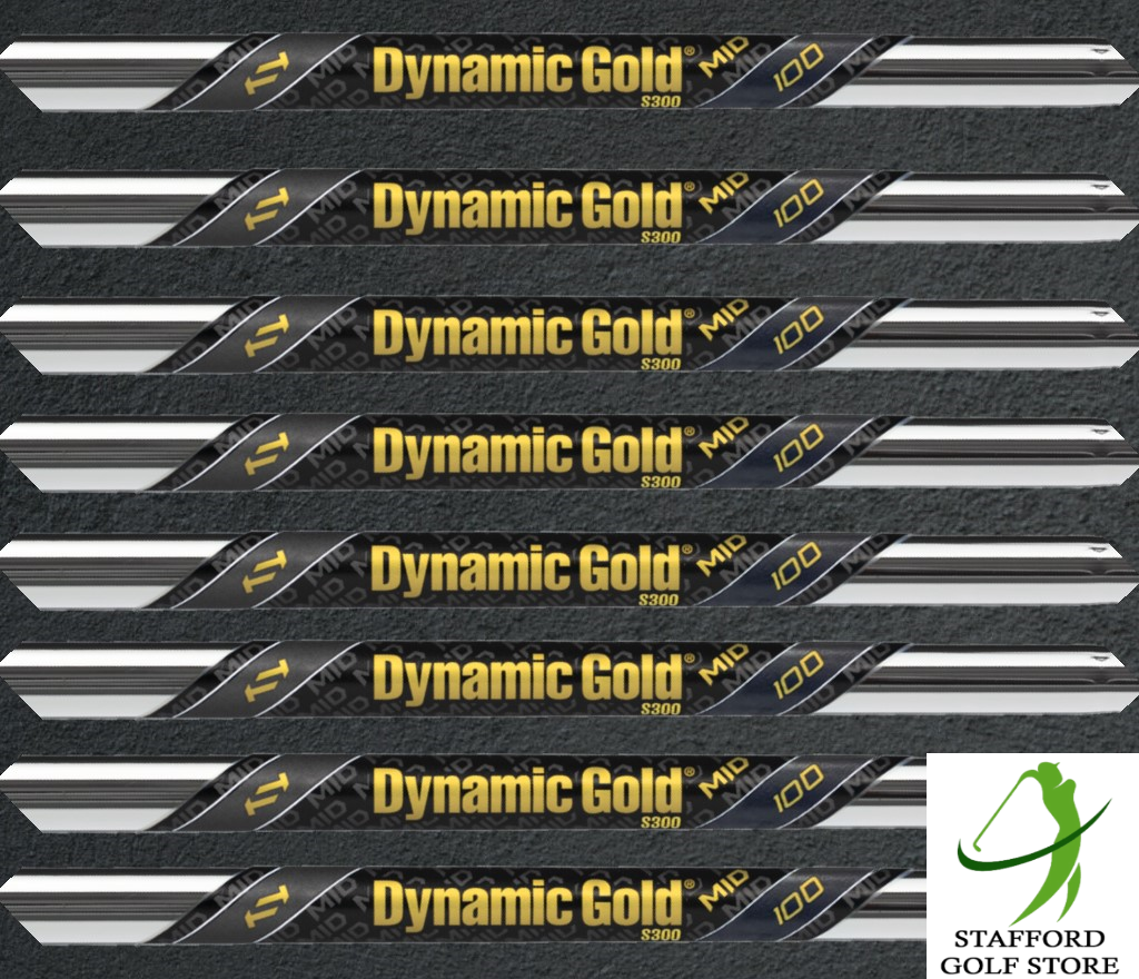 True Temper Dynamic Gold 100 Mid .355 Taper Iron Golf Shaft SET - R300 ...