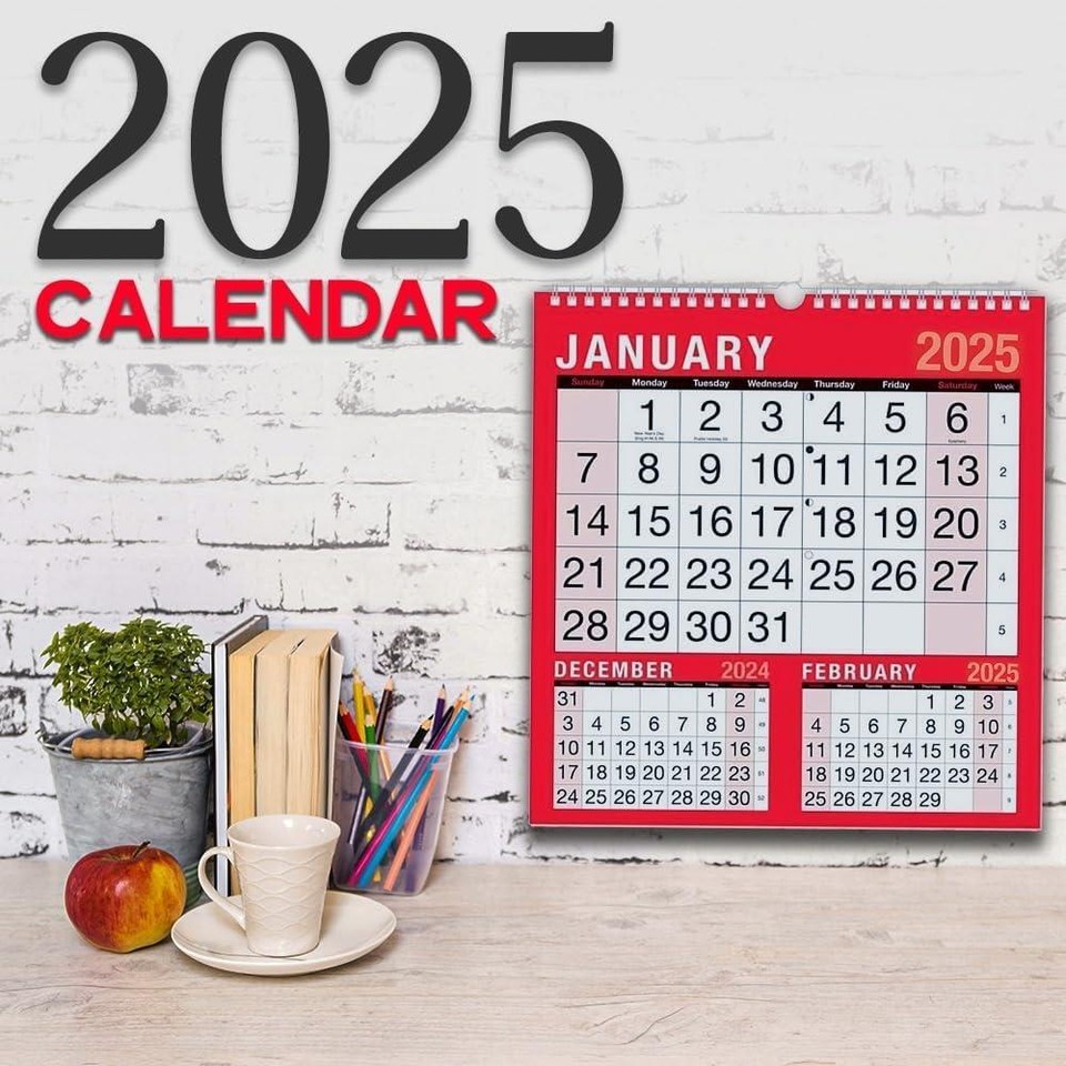 2025 Wall Calendar Calendar, Large 3 Month to View Planner Easy View ...