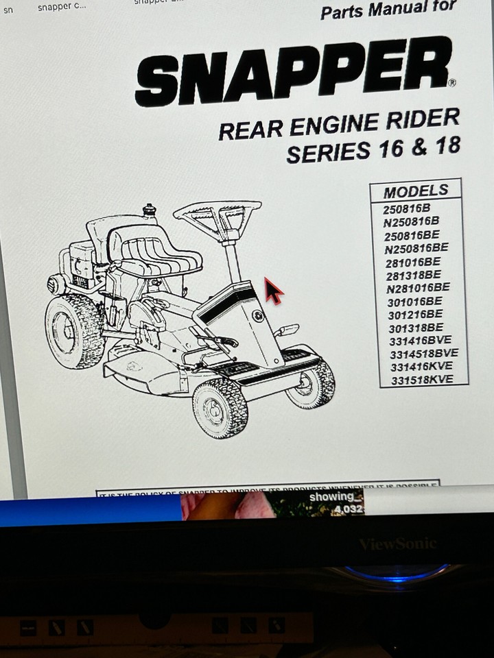 Snapper 25" riding mower bagger system grass catcher SR925 SR1025 HVAC ...