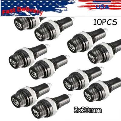 Electrical Panel Mounted Screw Cap Fuse Holder Glass Tube Fuses 5x20mm ...