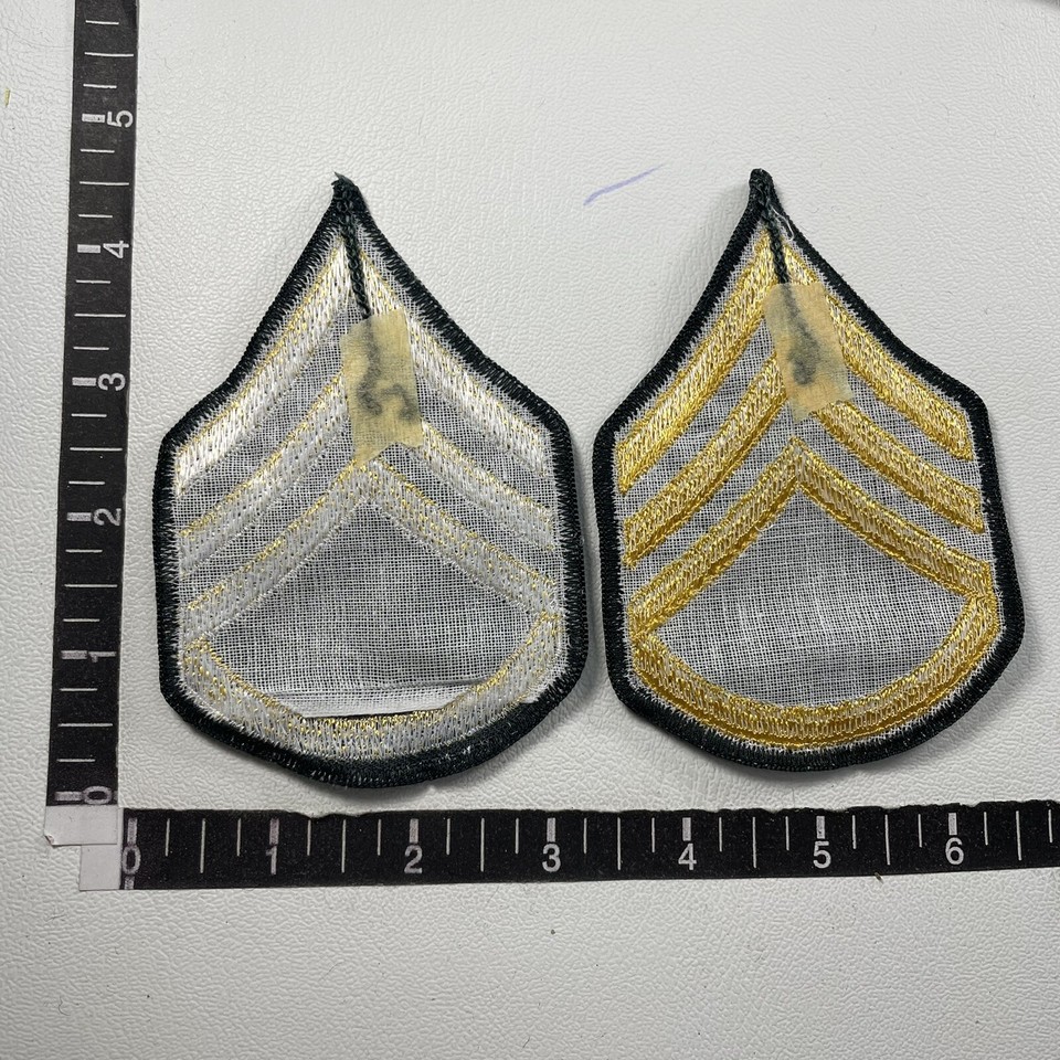 NOS US ARMY STAFF SERGEANT 2 PATCHES Rank Insigna US Military 00A8 | eBay