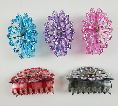 5 PCS Jaw Comb Claw Clip Comb Medium Size Hair Comb Color Assorted Jaws ...