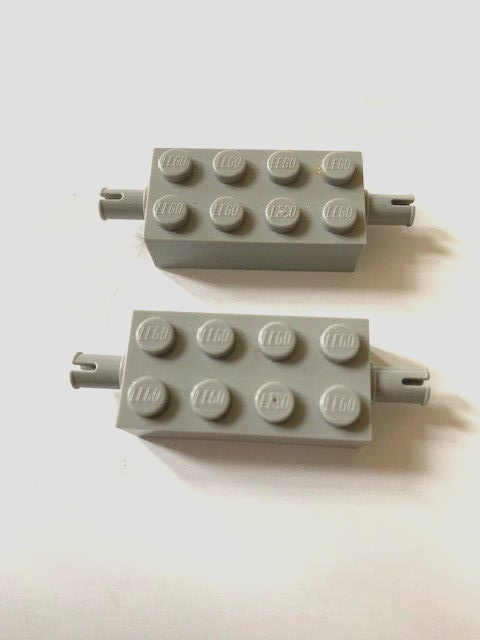 LEGO Parts: 2x4 Axle Block w Side Pins, Part # 6249, Lt Bluish Gray ...