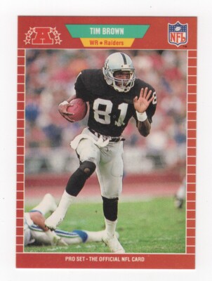 1989 Pro Set #183 RC HOF Tim Brown Football Oakland Raiders Notre Dame ...
