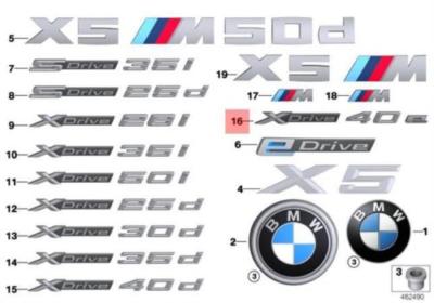 BMW F15 FRONT DOOR X DRIVE 40E EMBLEM BADGE LOGO SIGN 7358545 ...
