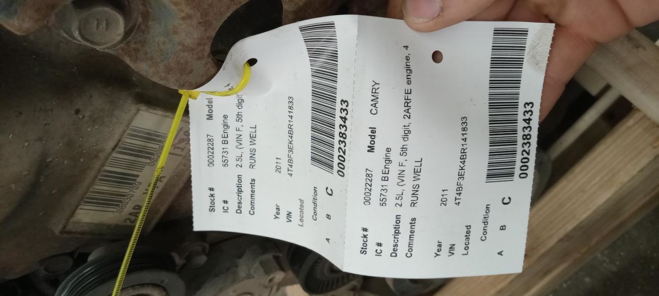 Engine 2.5L Ulev II Fits 10-11 CAMRY 422566 | eBay