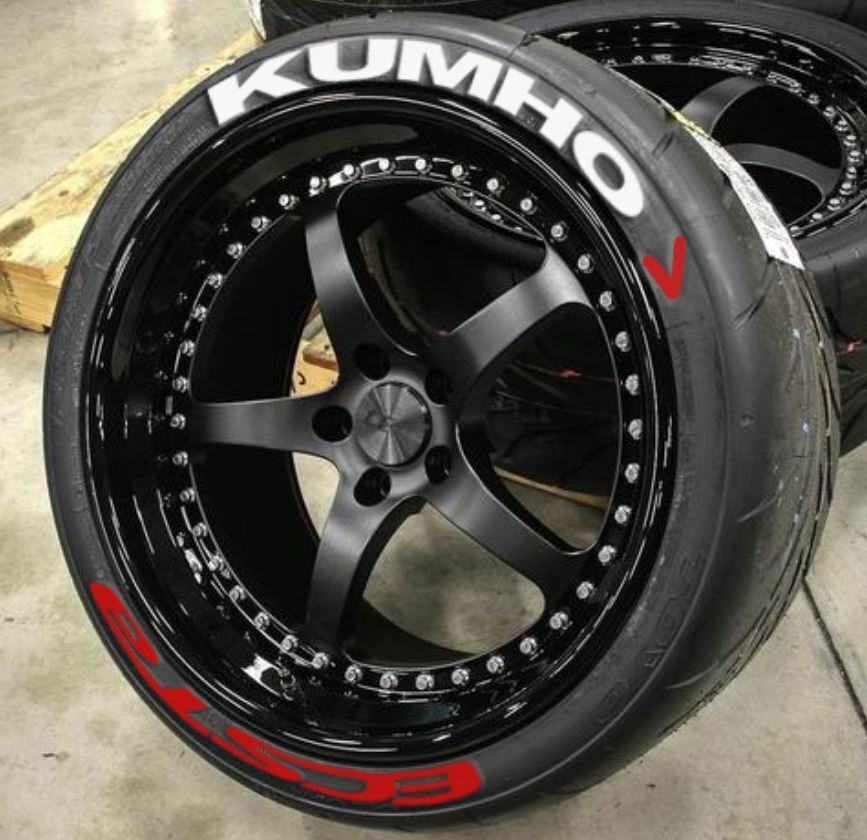 Tire Lettering for KUMHO ECSTA 1.25"Permanent Stickers 15"-24" 4 tires ...