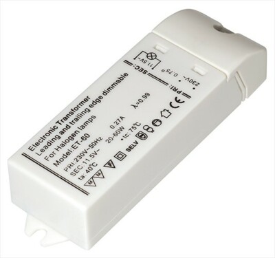 Elektronischer Halogen-Trafo 230V auf 12V, 20-60 W SlimLine dimmbar ...