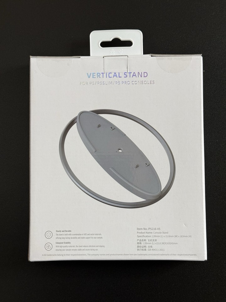 PlayStation 5 Vertical Stand w/ Screw for PS5/PS5 Slim/PS5 Pro Console ...