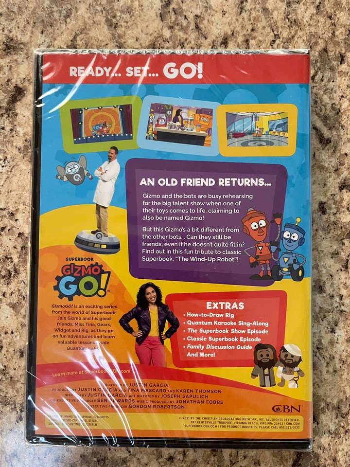 Gizmo Go NEW DVD #5 The Wind Up Robot Accepting Differences Superbook ...