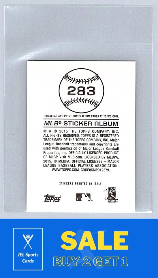 2015 Topps MLB Sticker #283 Clayton Kershaw | eBay