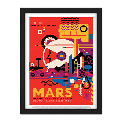Mars Historic Sites Tour NASA Space Tours Travel Framed Wall Art Print ...