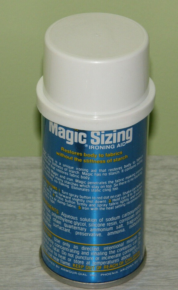 Vintage NOS Spray Can MAGIC SIZING Ironing Aid 4 oz. Travel Size Dial ...