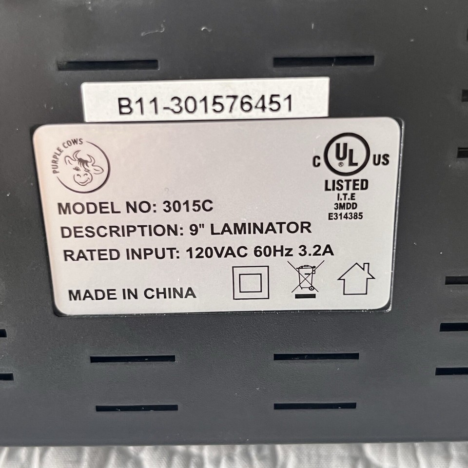 Laminator Hot & Cold Office School Home Purple Cows 3015C 9" Plus ...