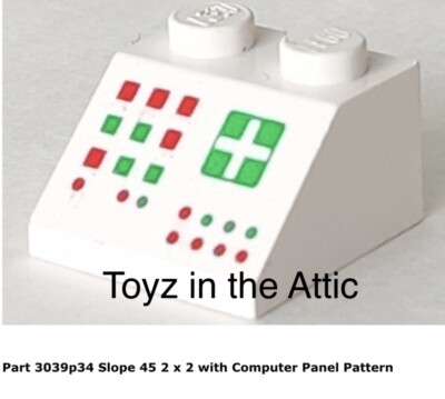 Lego 1x 3039p34 White Slope 45 2 x 2 w/ Computer Panel Pattern 6980 | eBay