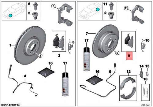 Genuine BMW 7 Series E65 E66 Rear Brake Pads Pad Set OEM 34216761285 | eBay