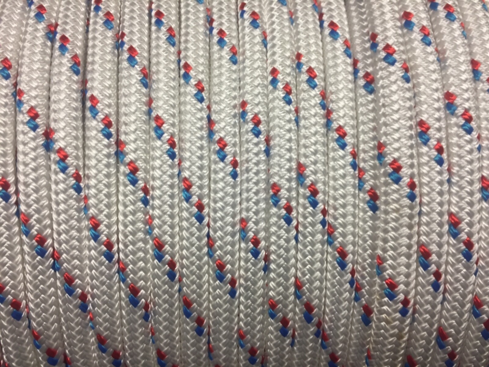 1/2" polyester double braid rope American made 600' Blue red white | eBay