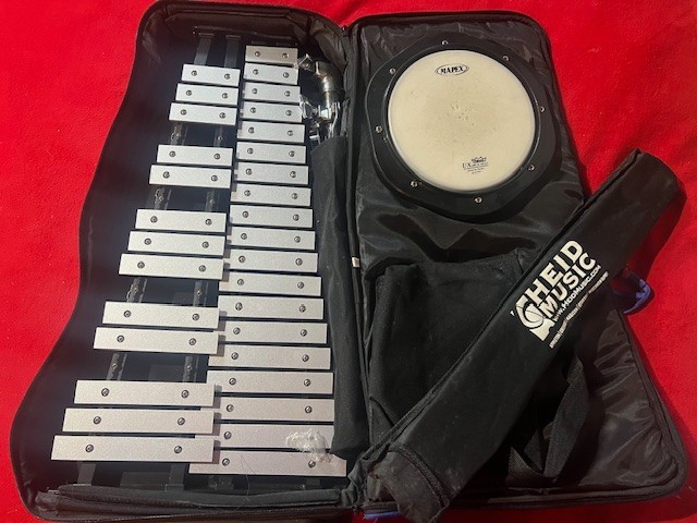 Mapex Bell Kit Glockenspiel Set w/ Rolling Case, Practice Pad & Stand ...