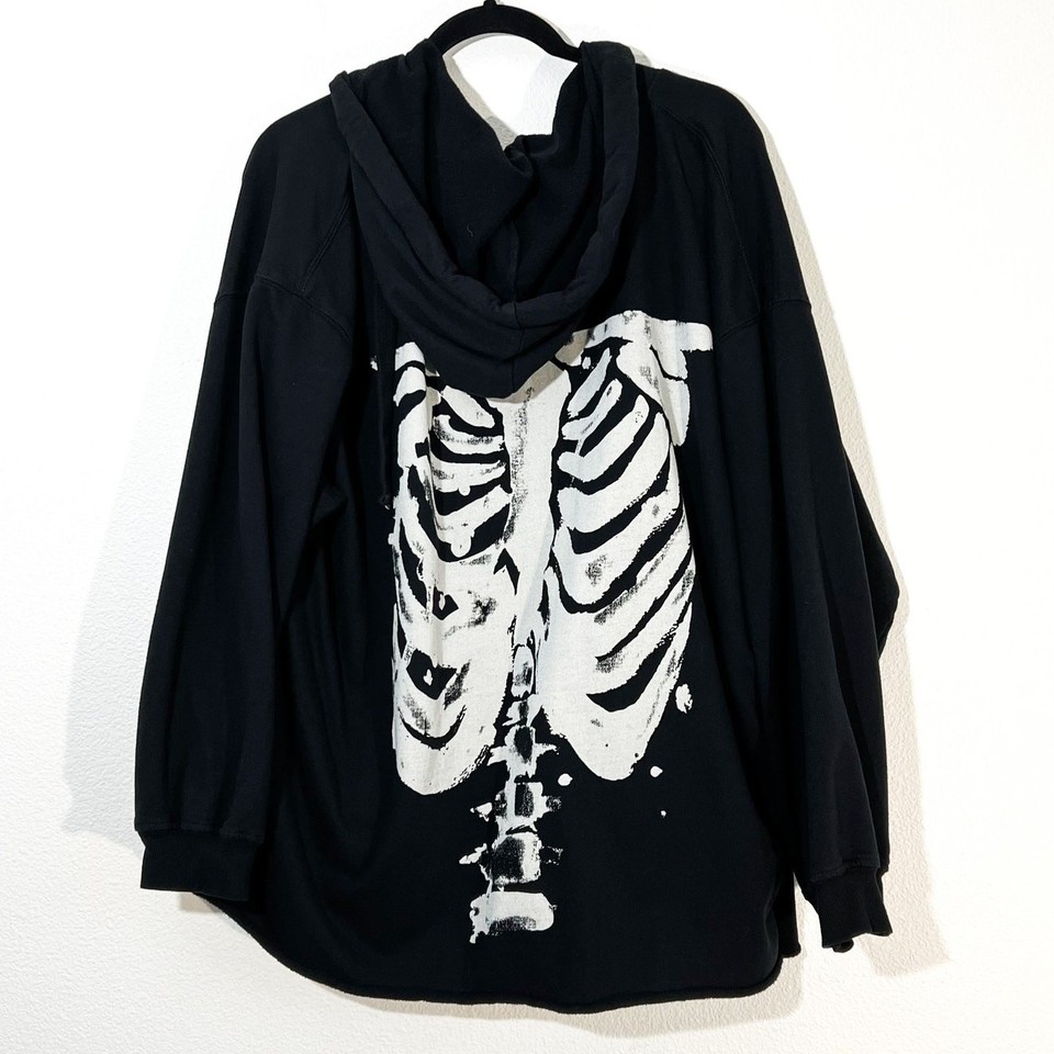Urban Outfitters Skeleton Sweatshirt Womens L Oversized Full Zip Y2K ...