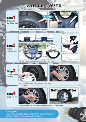 13-17 inch Wheel Covers Snap On Hub Caps For R13 R14 R15 16 R17 Tire ...