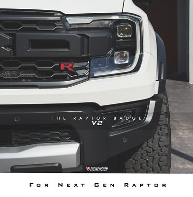 Ford next gen Ranger Raptor R 3D Badge V2 (2 Tone Black trim) | eBay