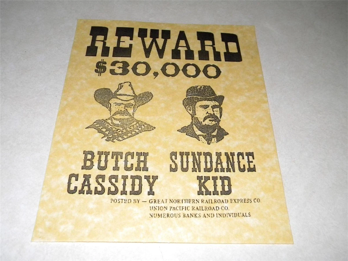 Butch Cassidy And The Sundance Kid Wanted Poster