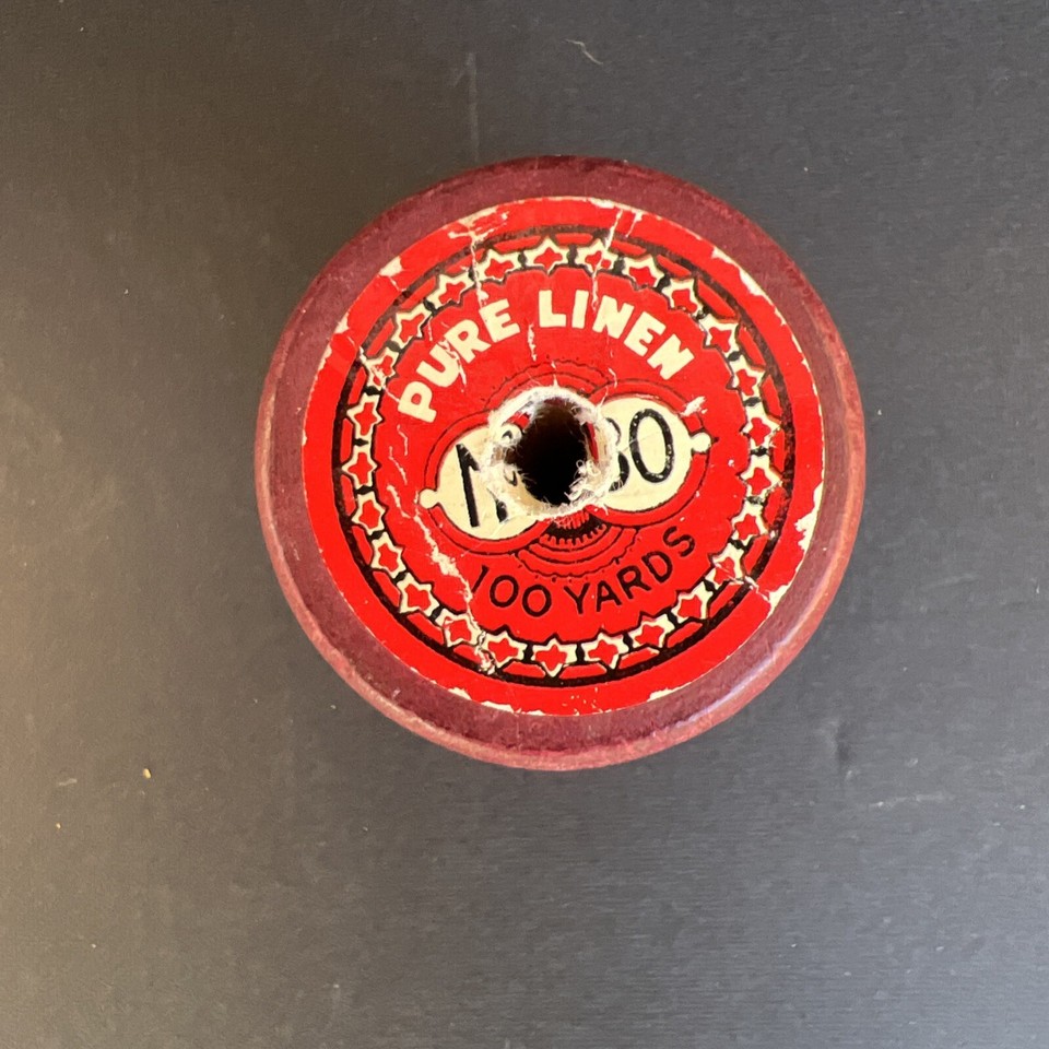 Antique Linen Thread EMPTY Wooden Spool Charles Brown Machine № 30 Red ...