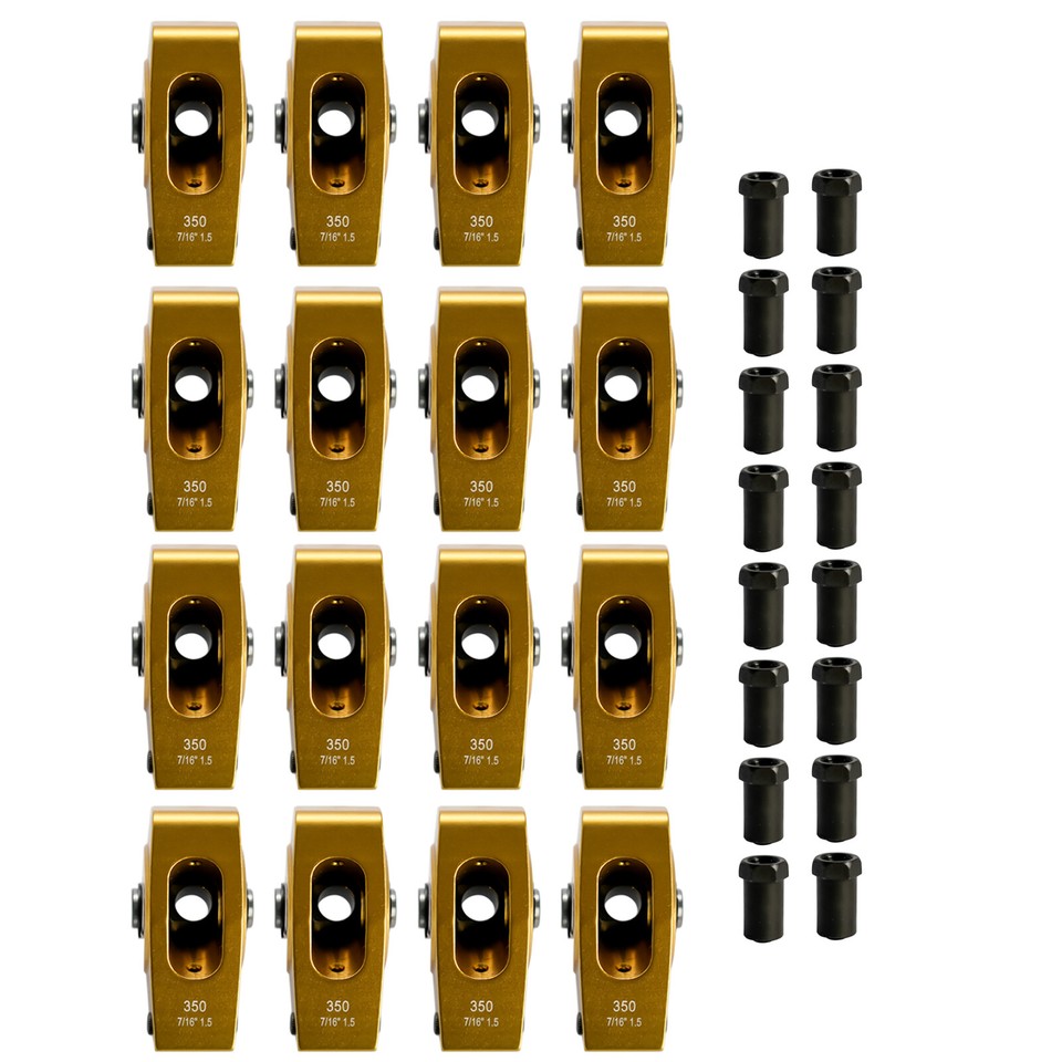 Chevy SBC 350 400 7/16 inch Stud 1.5 Ratio Aluminum Roller Rocker Arms ...
