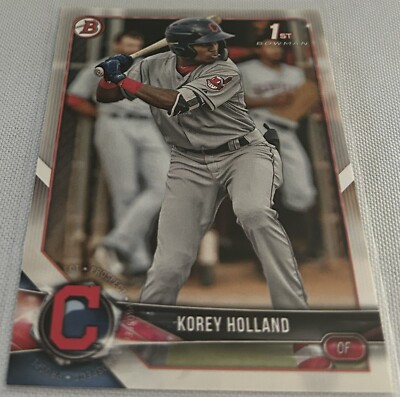 2018 Bowman Draft Baseball Korey Holland Cleveland Indians 1st Bowman # ...