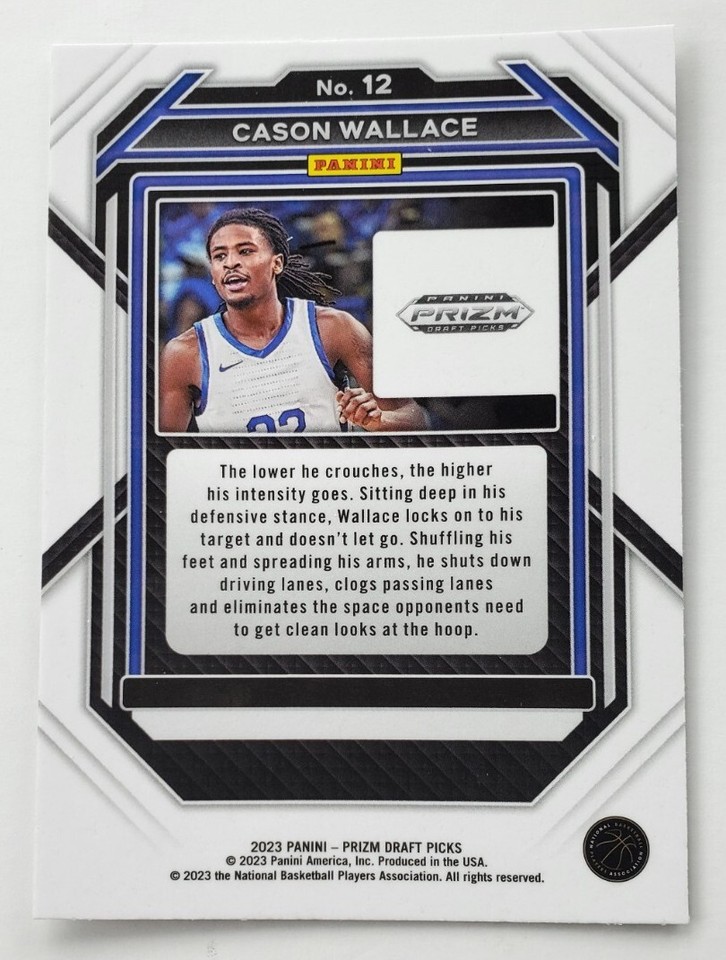 2023 Panini Prizm Draft #12 Carson Wallace RC | eBay