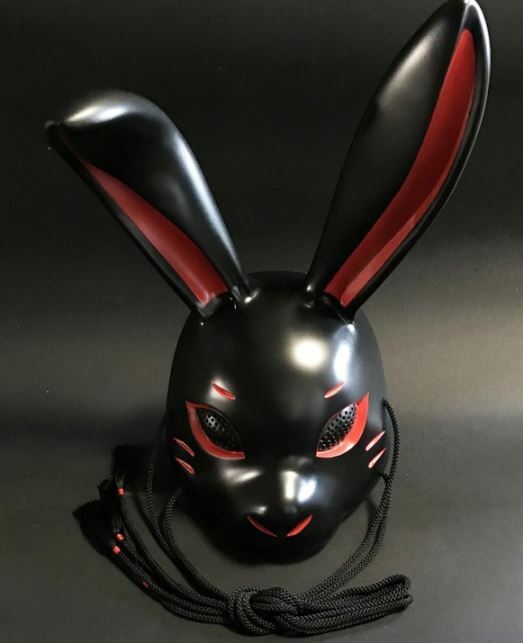Japanese Rabbit Usagi Mask Black Red FRP Plastic Japan | eBay