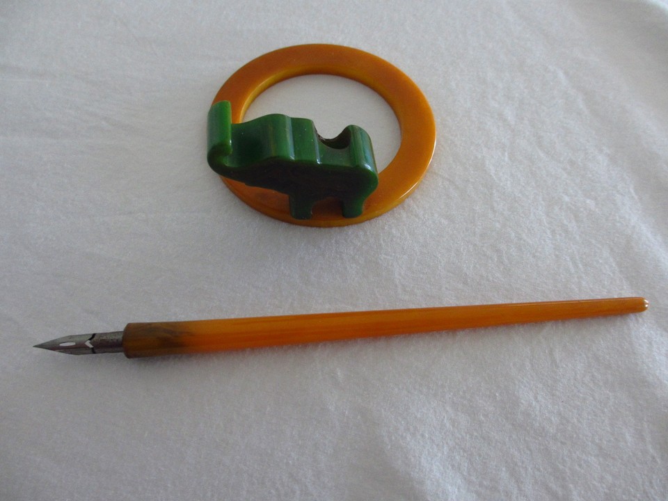Bakelite Art Deco Fountain Pen and Holder Original Set | eBay