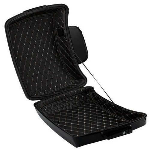 301086 Black Razor Tour Pack Liners with Silver Stitching for Harley ...