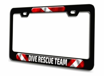 DIVE RESCUE TEAM Scuba Diving Bl Steel License Plate Frame | eBay