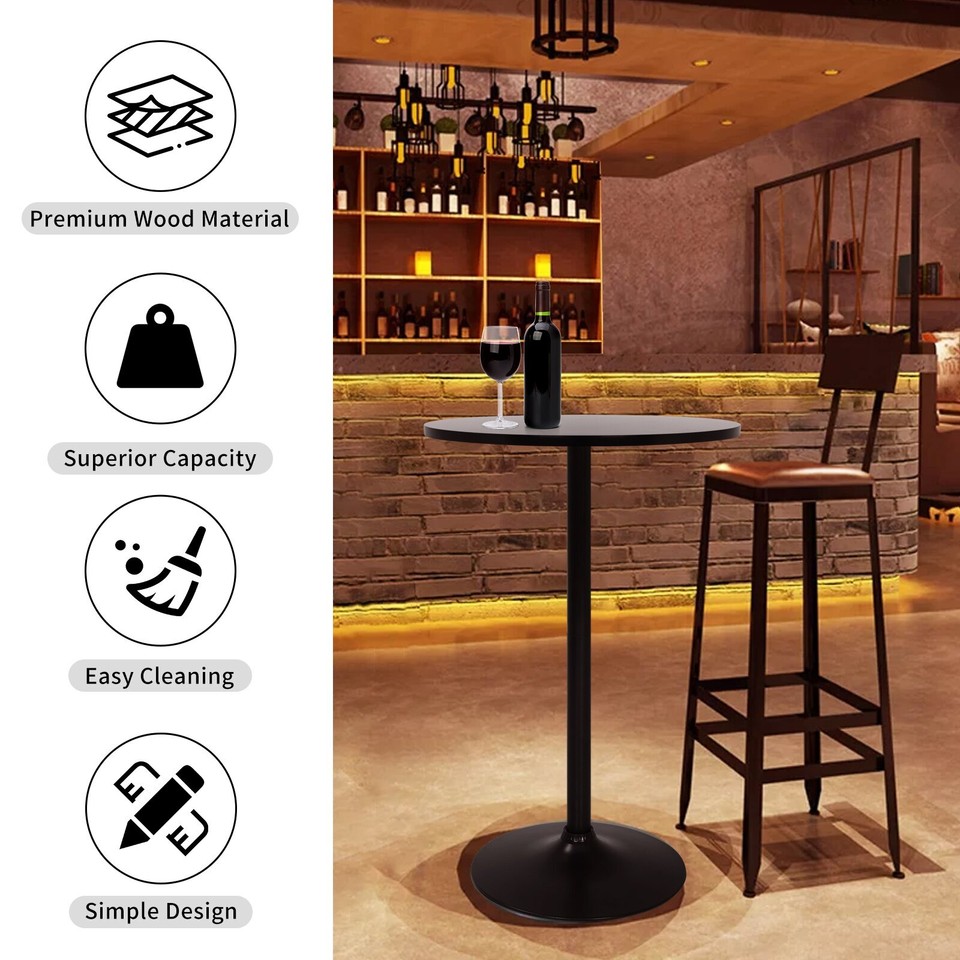 Modern Pub Bar Round Table Counter Height Bistro Table Drinks Dining ...