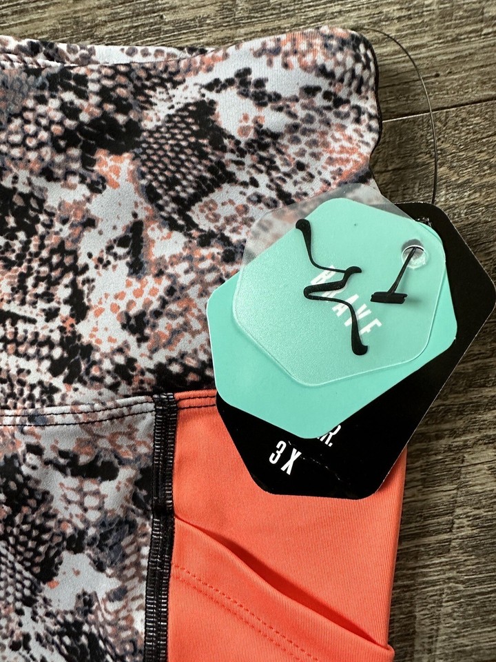 Lularoe Brave Ankle Fitness Leggings Pants 3XL Neon Snakeskin Print ...