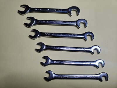 Vtg EASCO USA Open-End Wrench SET 7/32, 15/64, 9/32, 5/16, 11/32, 3/8 ...
