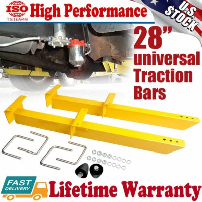 A Pair 770501 Yellow Universal Leaf Spring Traction Bars 28" Inch | eBay