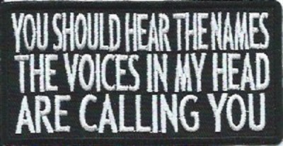 You Should Hear The Names The Voices In My Head Are Calling You Patch ...