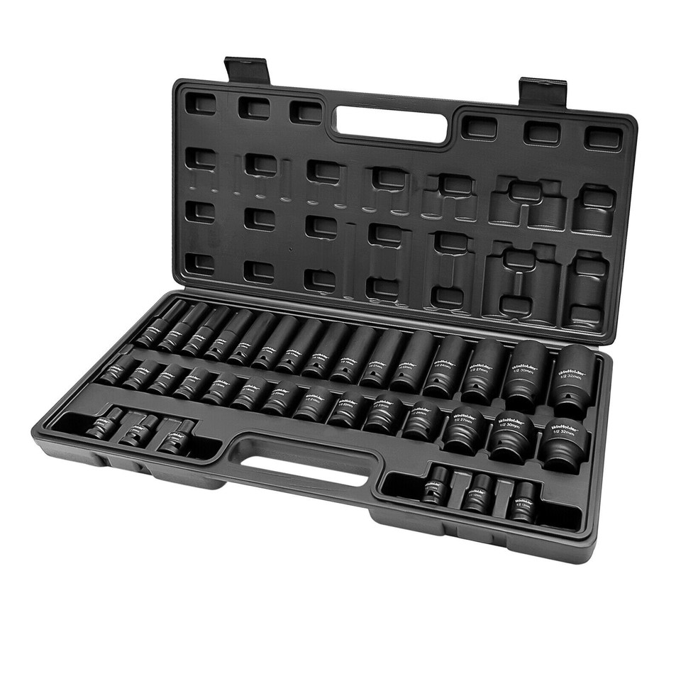 35PCS 6 Point DEEP IMPACT AIR SOCKET Set 1/2"Dr 8mm-32mm Hex Sockets ...
