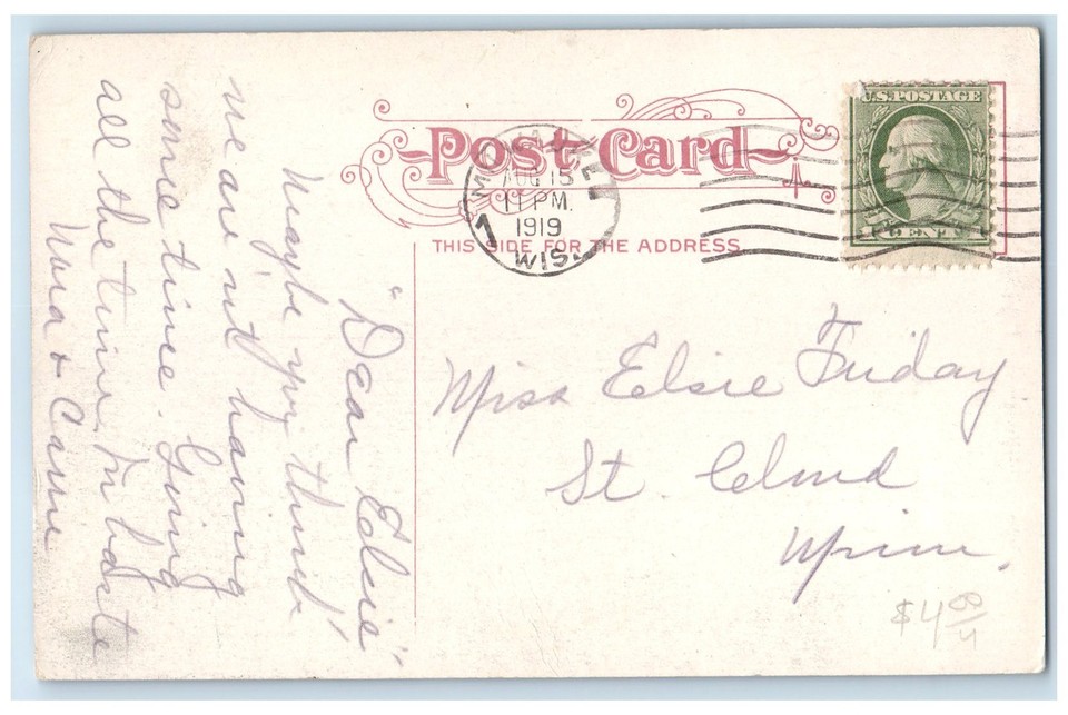 c1919 Wisconsin Street From Post Office At Night Milwaukee Wisconsin WI ...