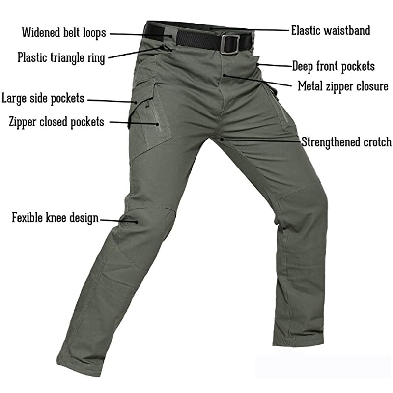 Men's Outdoor Tactical Pants Rip Stop Waterproof Military Combat Cargo ...