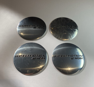 Work Emotion Silver Wheel Center Cap Stickers/Emblems 56mm 4pc JDM Cap ...