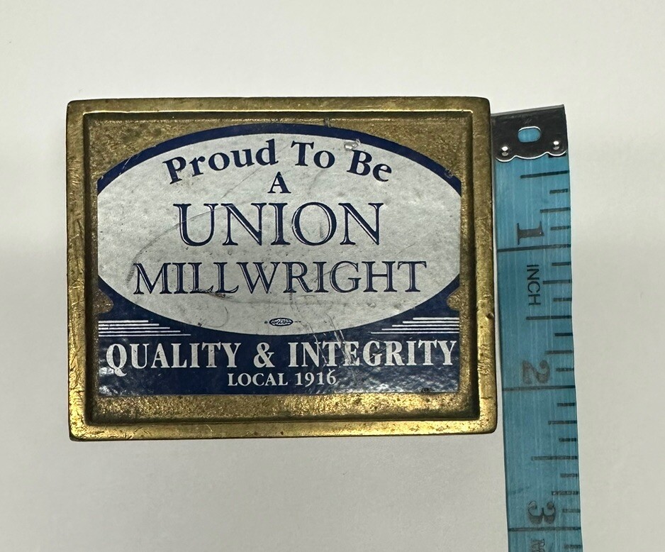 Union Millwright Local 1916 Solid Brass Belt Buckle | eBay