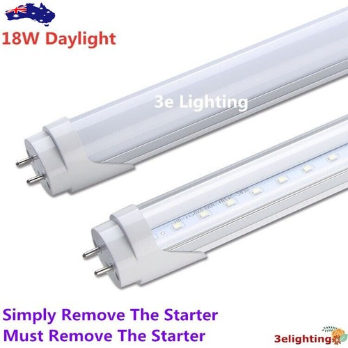 5 10x LED T8 Tubes fluorescent Daylight 18W 1.2m 4ft 1200mm Frost Clear ...