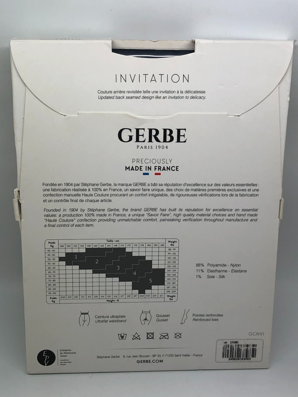 Collant Femme GERBE Voile Gerlon 15 Taille 5 couleur Gazelle Neuf ...