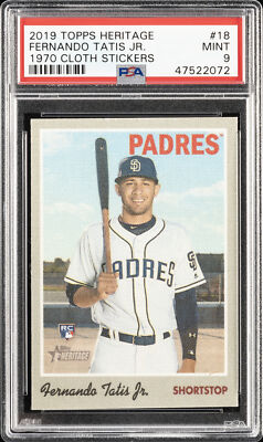2019 TOPPS HERITAGE 1970 CLOTH STICKERS #18 FERNANDO TATIS JR. PSA 9 | eBay
