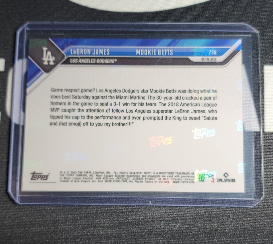 2023 Topps Now MLB Salute to Greatness #736 LeBron James Mookie Betts ...