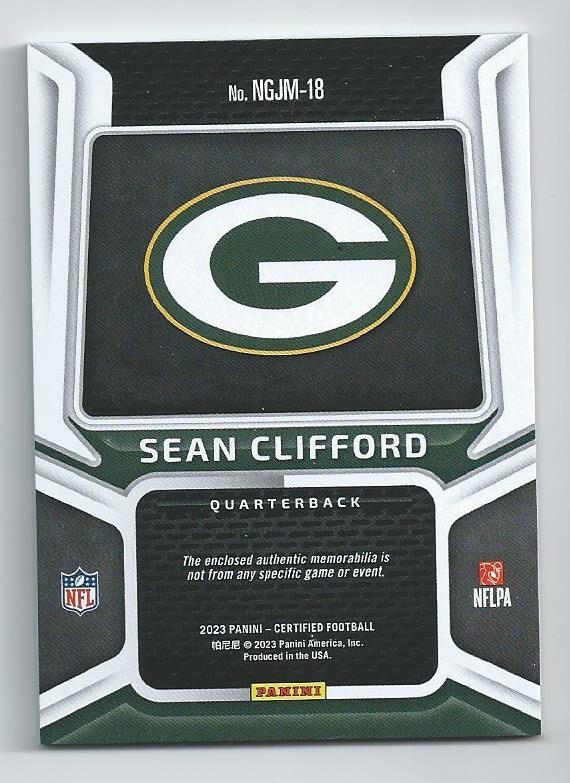 Sean Clifford 2023 Certified New Generation Jersey Mirror Bronze Card ...